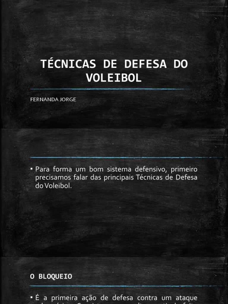 Técnicas de Defesa no Voleibol | PDF | Voleibol | Jogos com bola