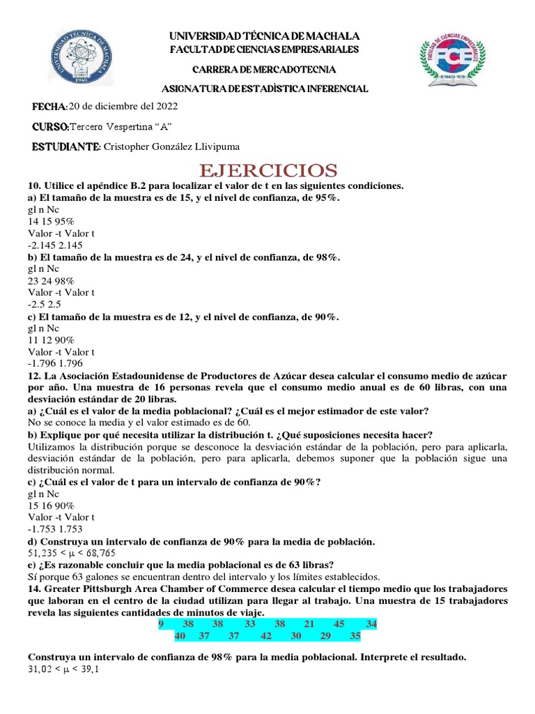 Ejercicios 9-14 Cristopher González | PDF