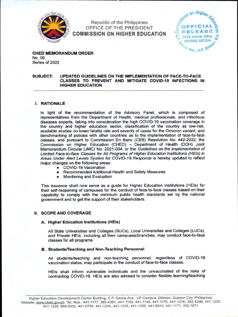 CMO No. 9 S. 2022 | PDF