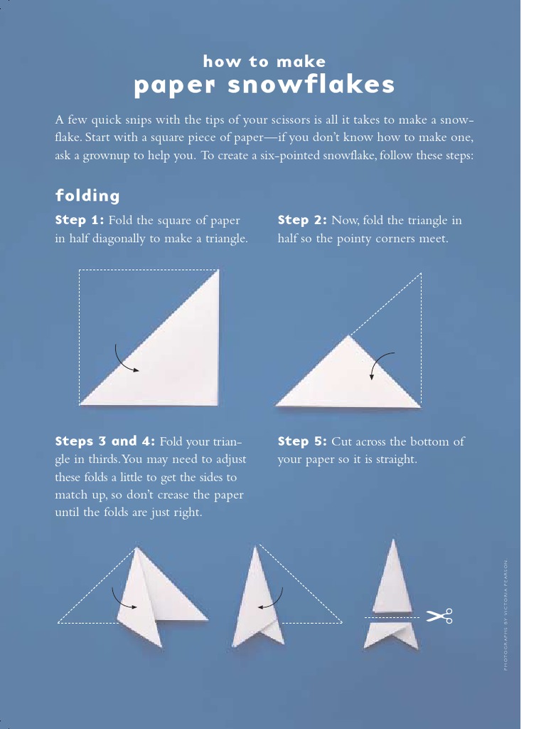 A Step-by-Step Guide to Creating Unique Paper Snowflakes | PDF