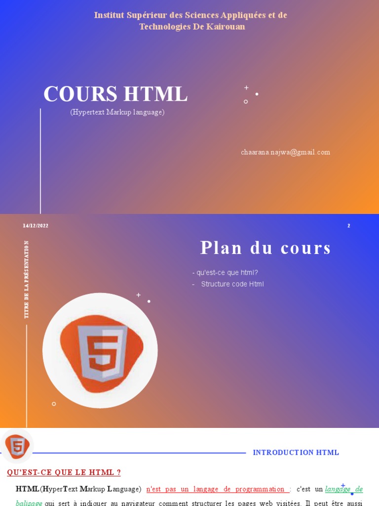 Cours Html Pdf Élément Html Html