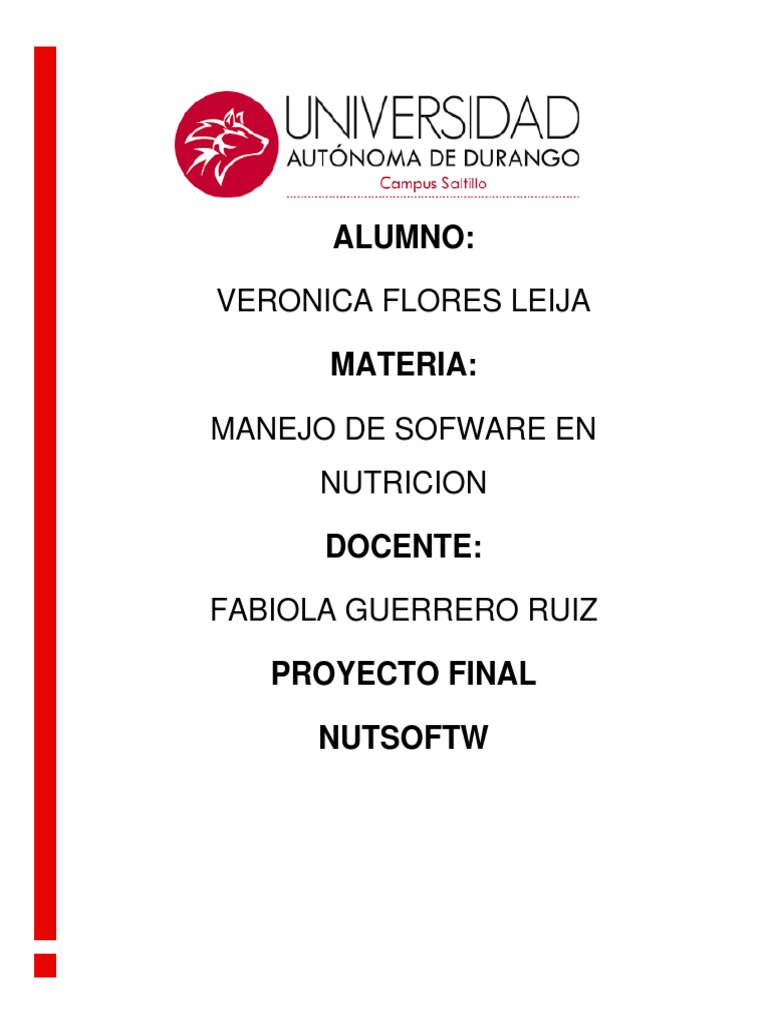 Software Nutricional Nutsoftw: Guía Completa | PDF | Dieta | Nutrición