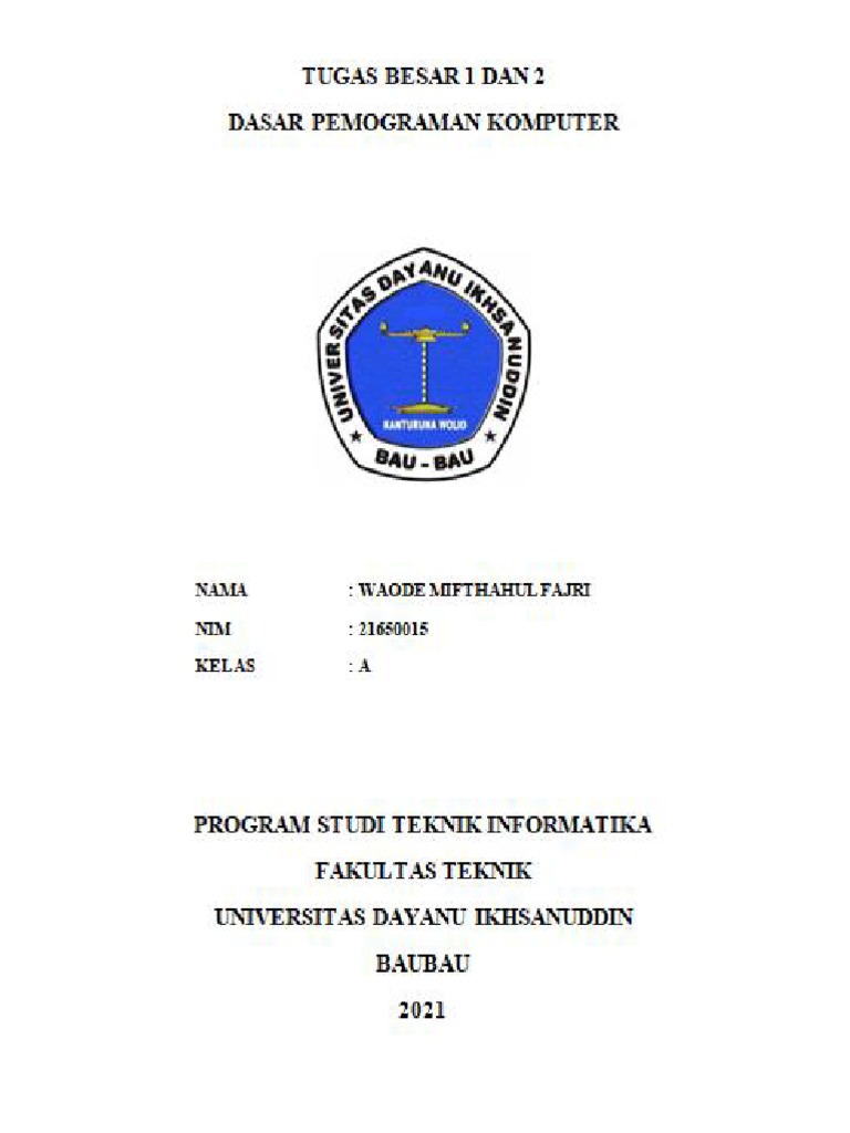 Kumpulan Tugas Besar DPK 1-2 | PDF