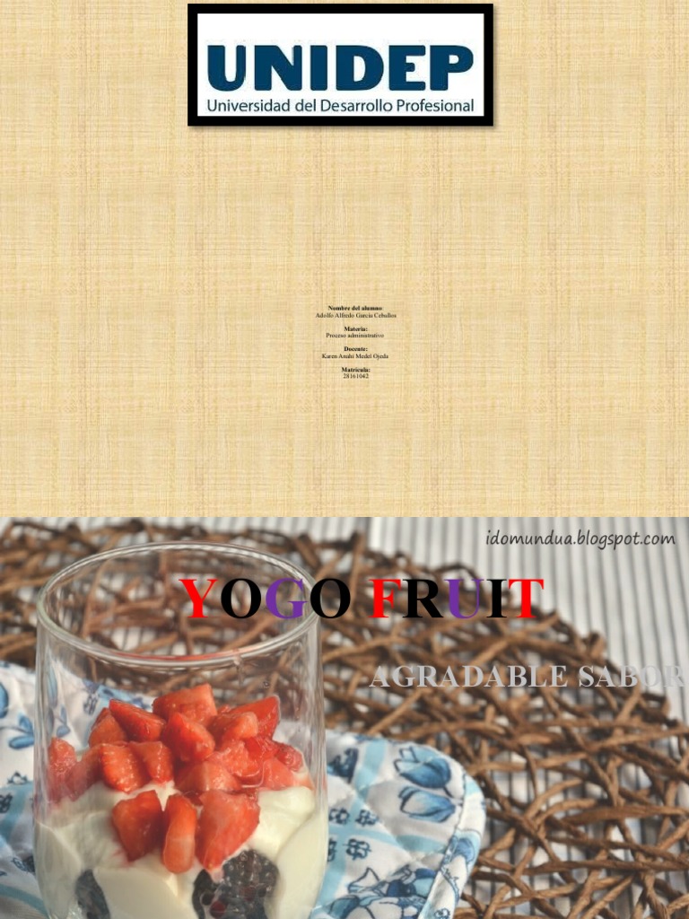 Yogo Fruit | PDF | Yogur | Leche