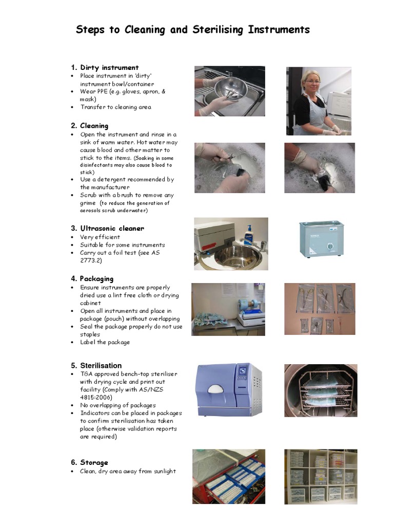 Cleaning and Sterilising Instruments | PDF