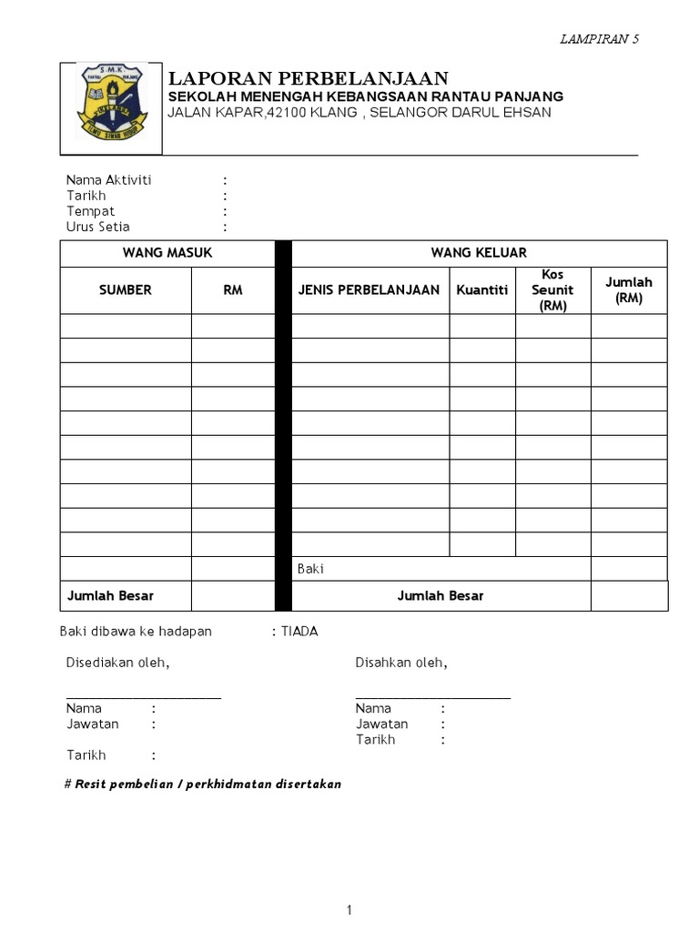 6 Laporan Perbelanjaan | PDF