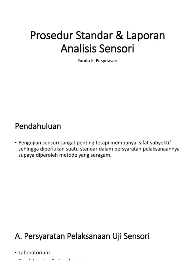 Standar Uji Bilik Sensori dan Prosedur | PDF
