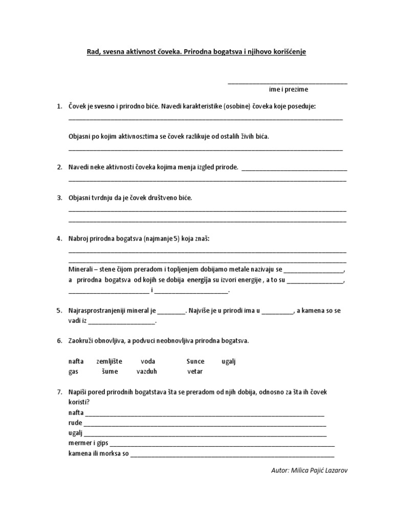 10 Rad Svesna Aktivnost Coveka | PDF