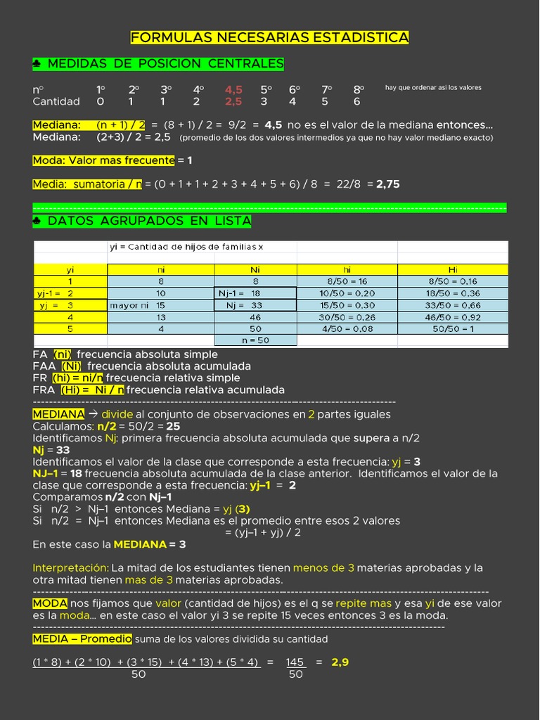 RESUMEN Estadistica 1er Parcial U 1, 2 y 3 | PDF