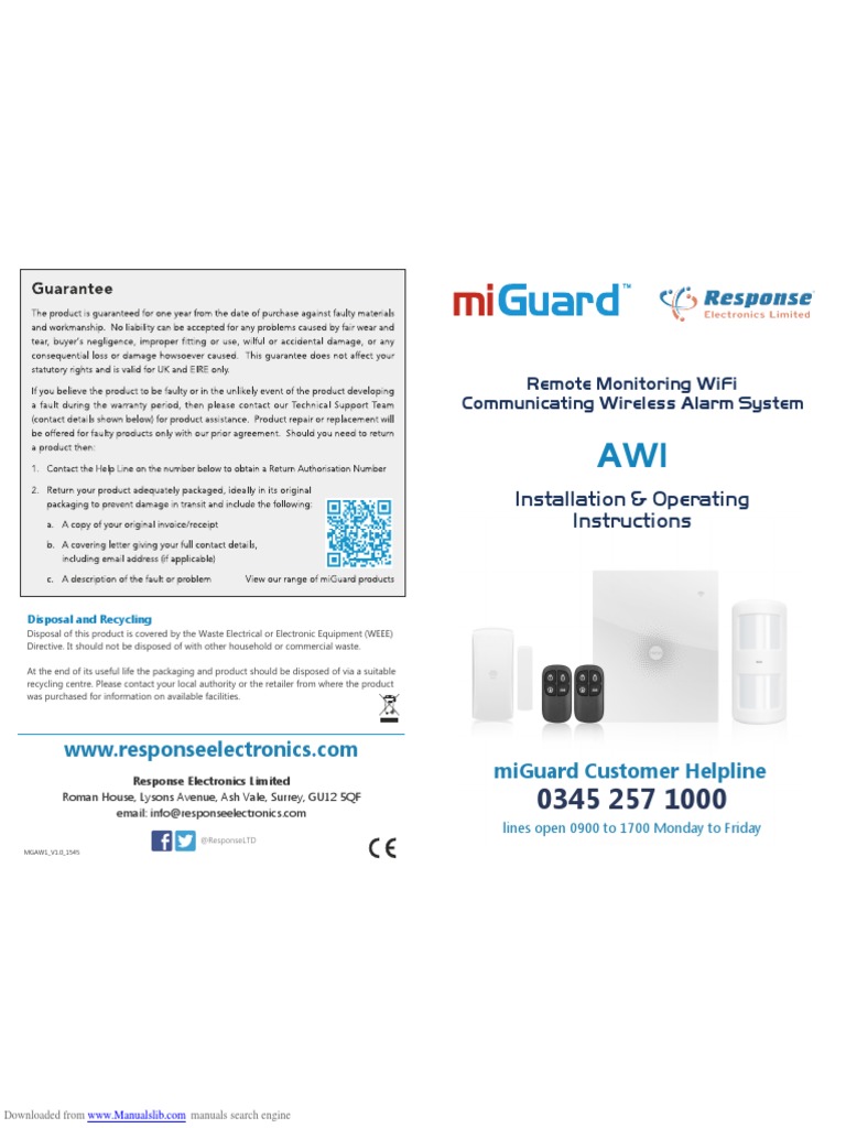 Comprehensive Guide to Installing and Using the miGuard AW1 Wireless Home Alarm System | PDF ...