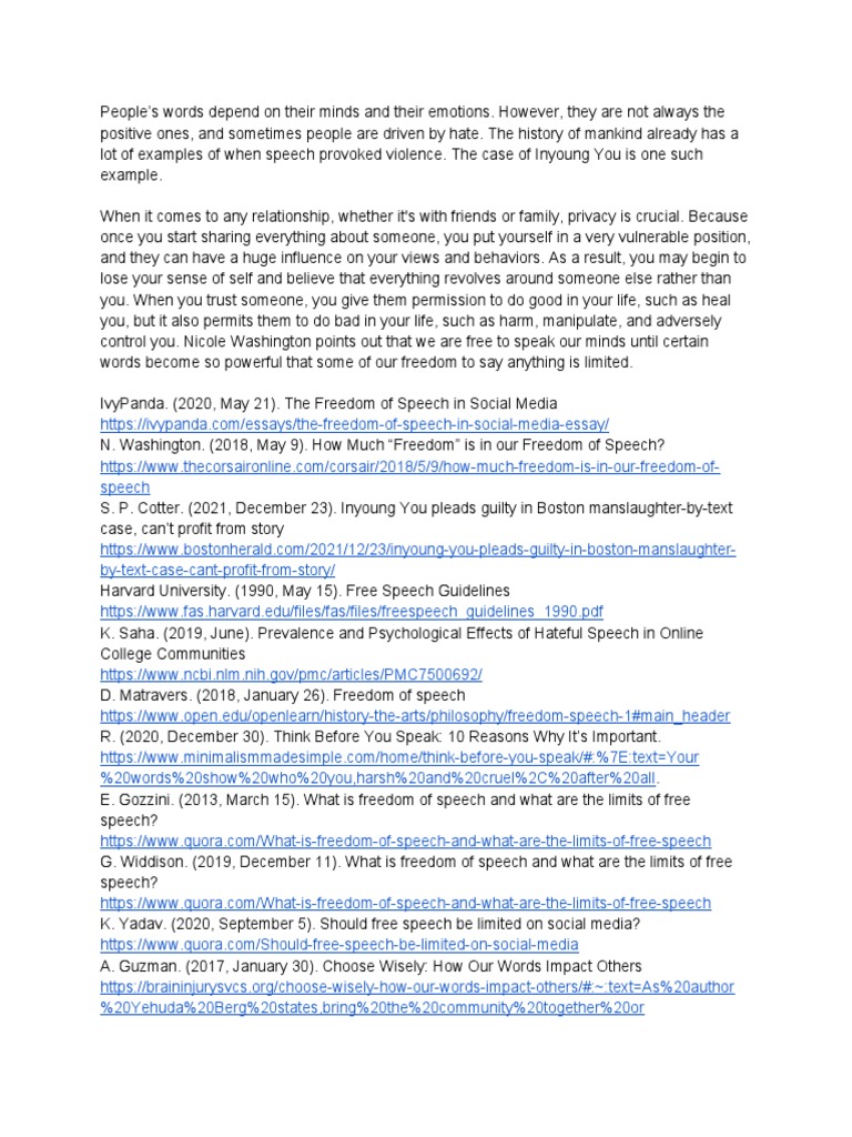 Logical Argument - Free Speech | PDF | Freedom Of Speech | Social Media