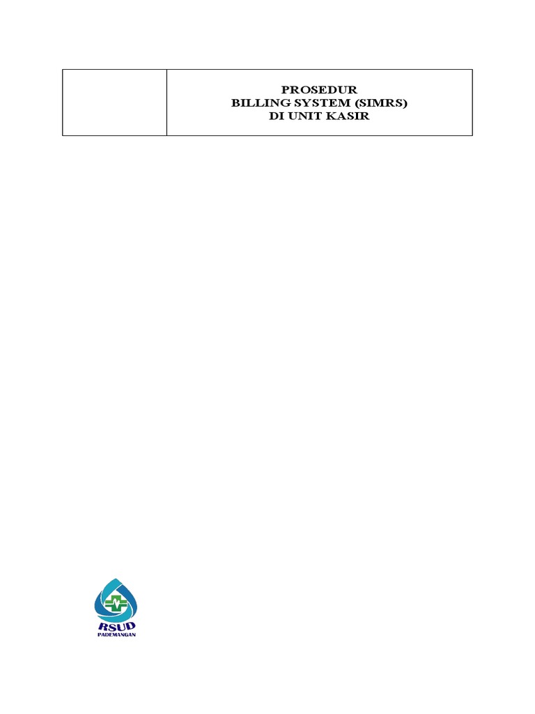 SPO SIMRS Billing System Unit Kasir | PDF