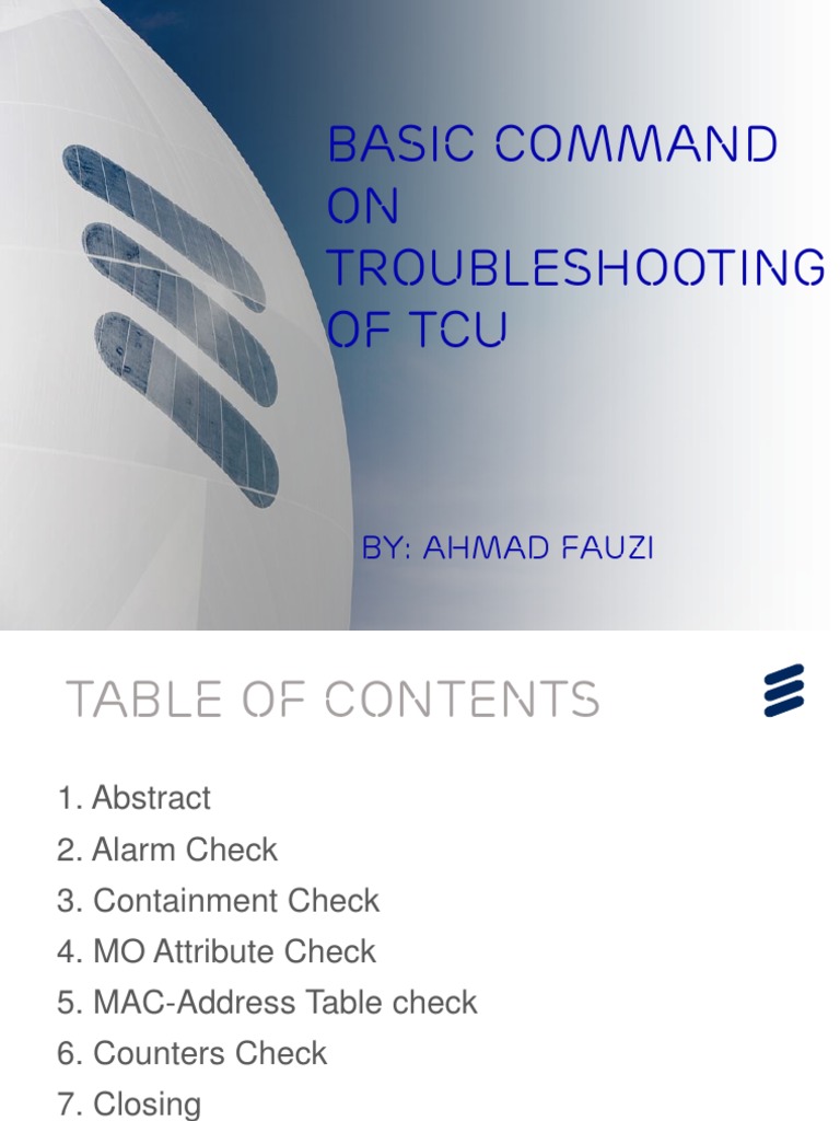Basic Command On Troubleshooting of TCU | PDF | Computer Science | Telecommunications Standards