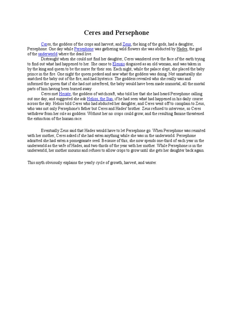 Doreen Ceres and Persephone | Download Free PDF | Hades | Persephone