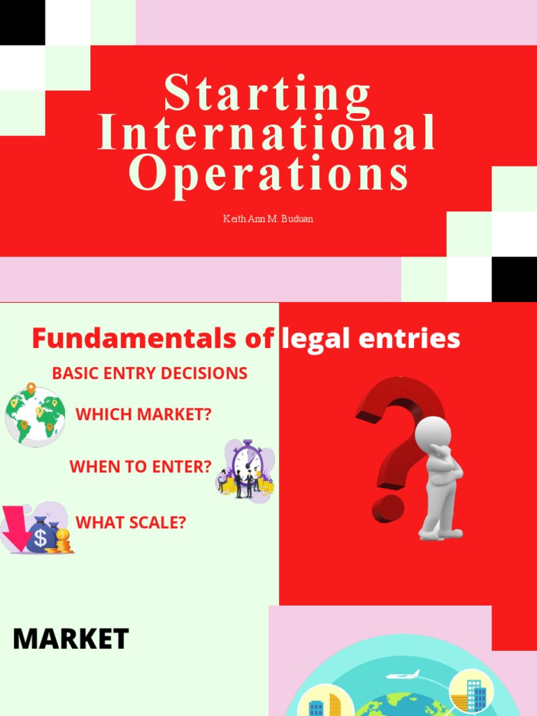 Starting International Operations: Keith Ann M. Buduan | PDF | Exports | Joint Venture