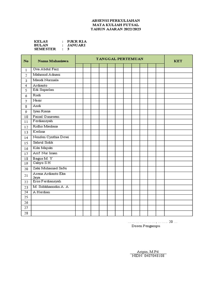 Absen Perkuliahan | PDF | Seni