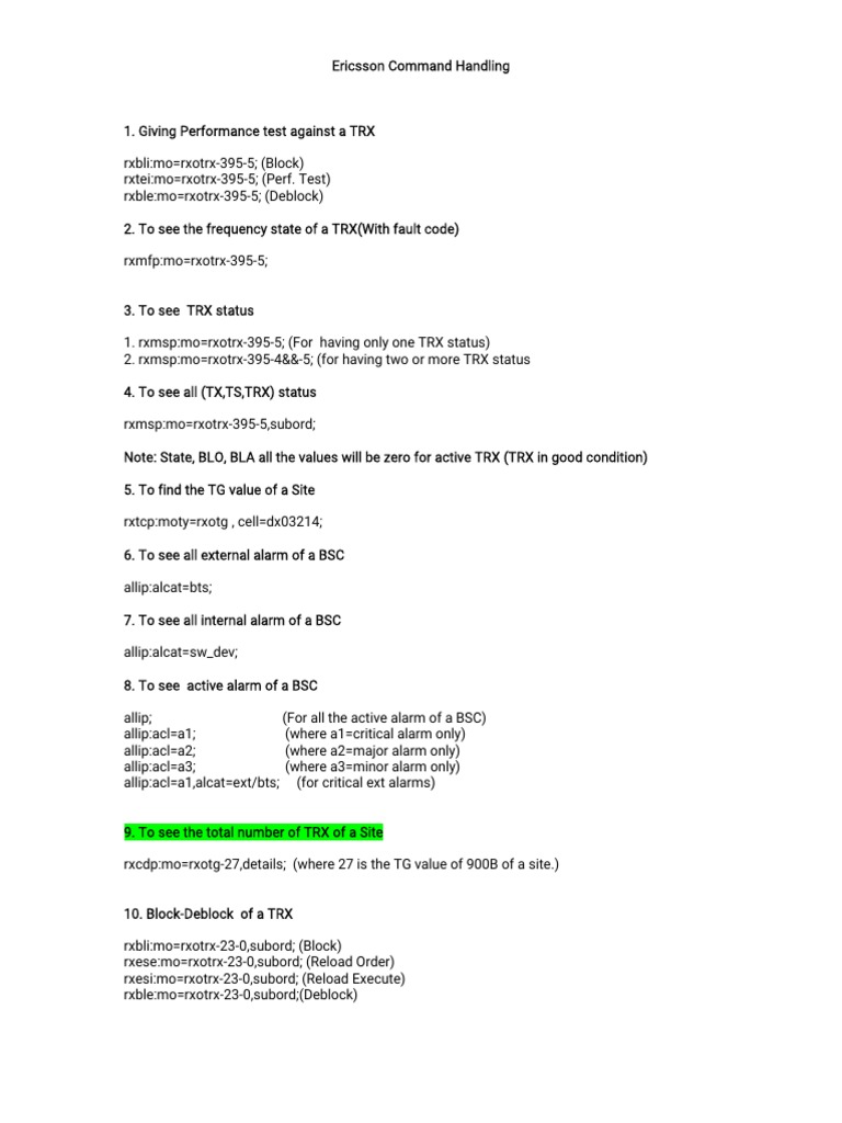 Ericsson Command Handling 1 | PDF