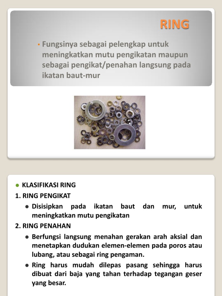 Fungsi dan Jenis Ring pada Baut | PDF | Griya & Taman