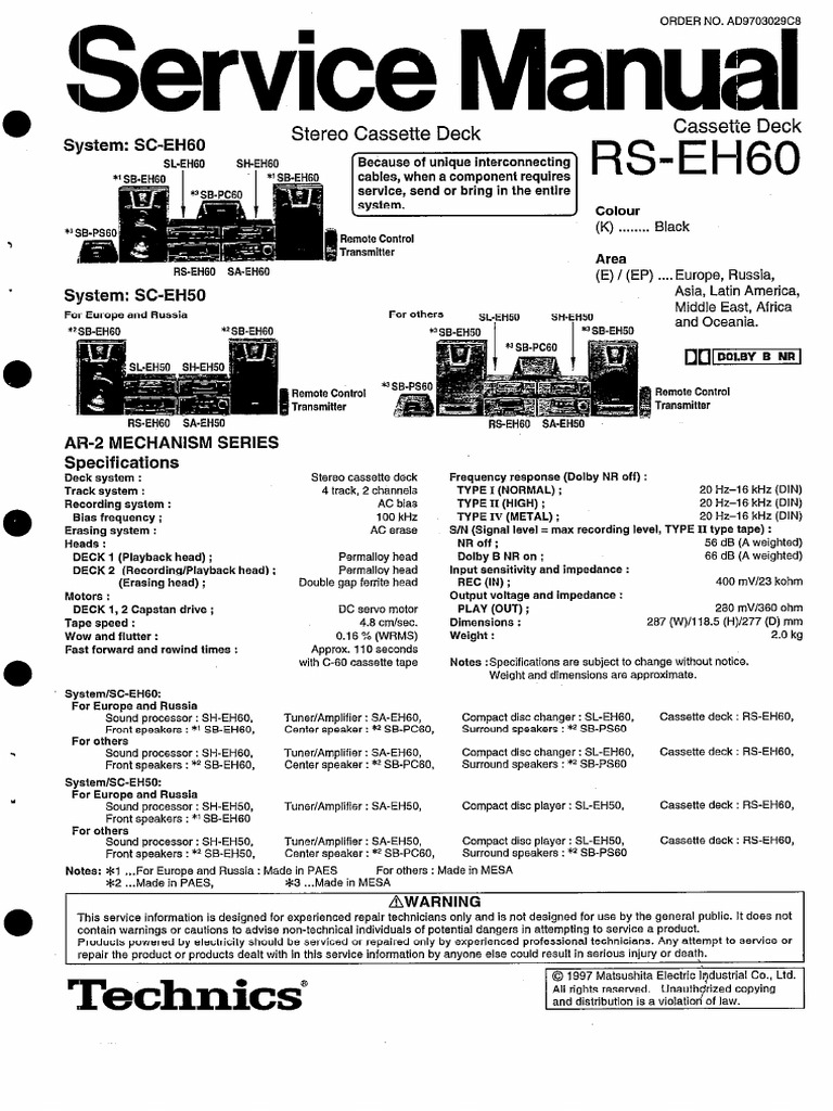 Technics RS-EH60 | PDF
