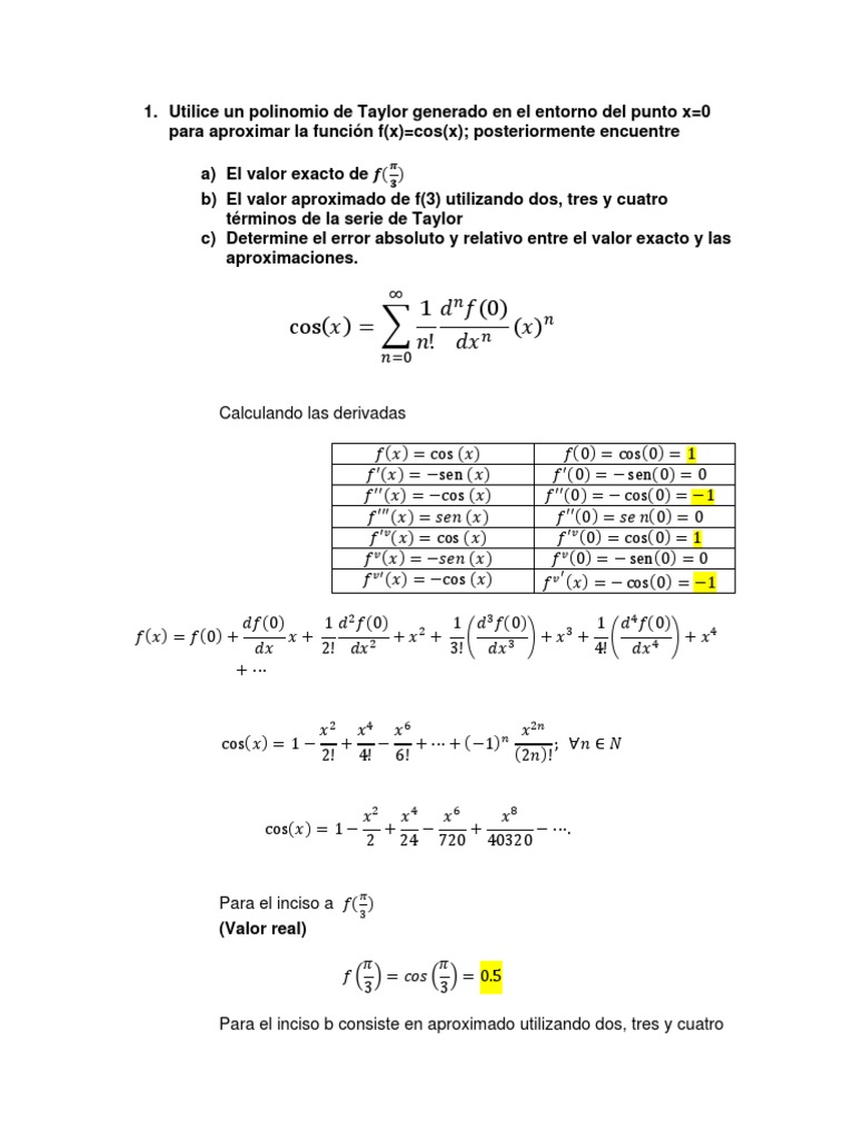 Ejercicio8 Analisis Num | PDF | Cálculo | Análisis complejo