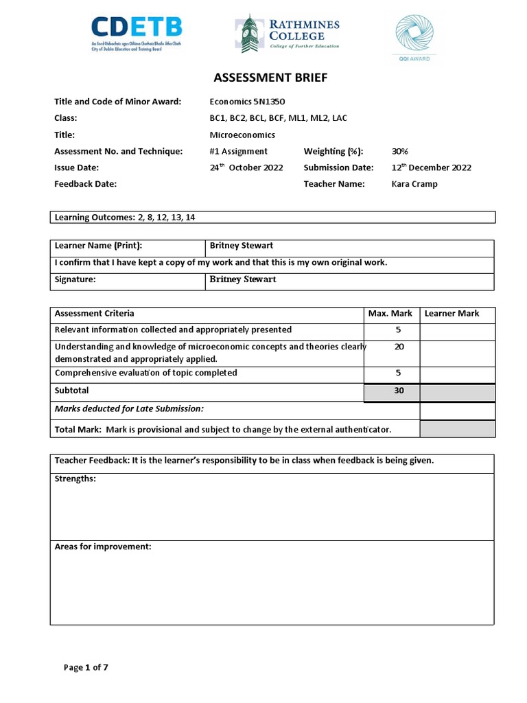 New 2022 Micro Assignment | PDF | Supply And Demand | Supply (Economics)