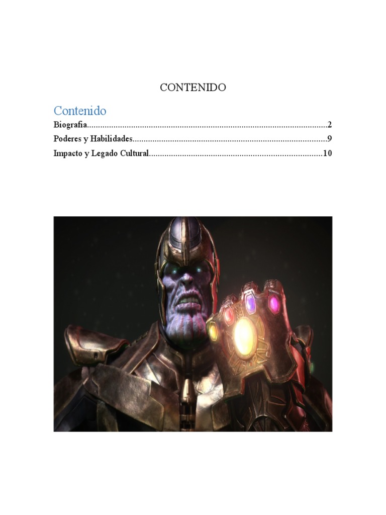 Thanos | PDF | Marvel Entertainment | Comics Marvel