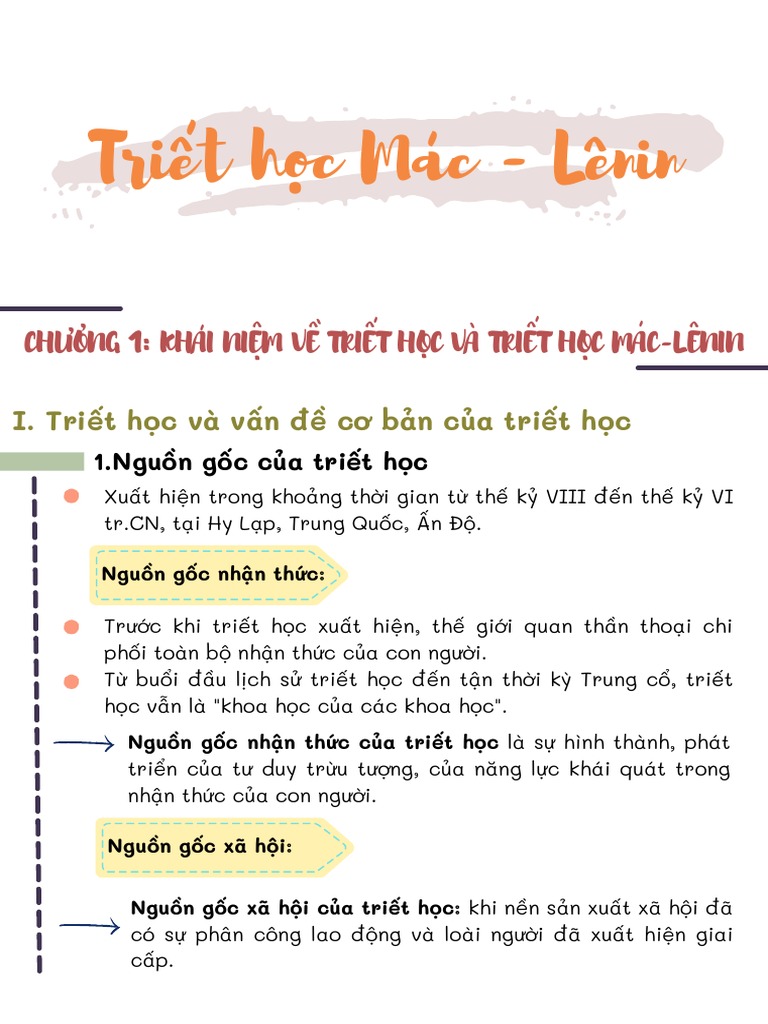 Triet Hoc Mac Lenin Chuong 1 | PDF
