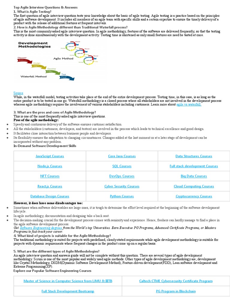 Agile Interview Questions | PDF | Agile Software Development | Scrum (Software Development)