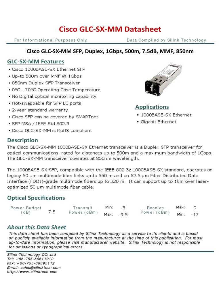 Cisco GLCSXMMD | PDF