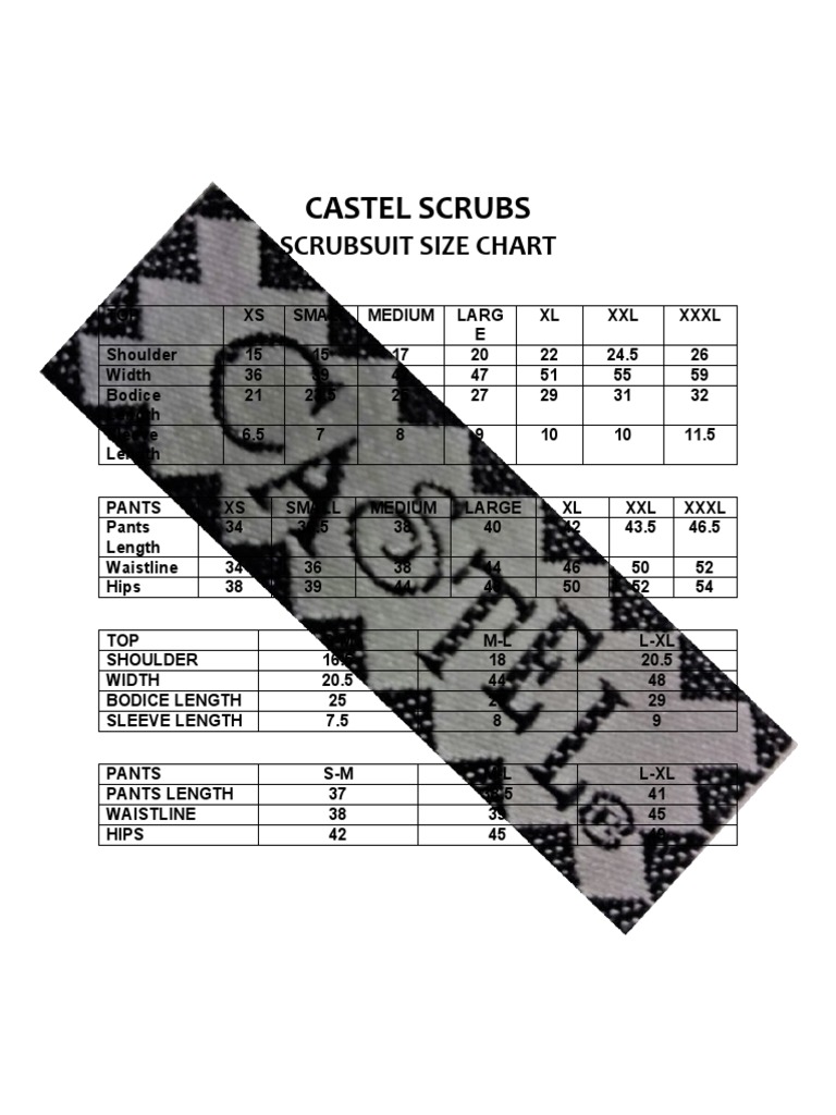 Size Chart Scrubs | PDF