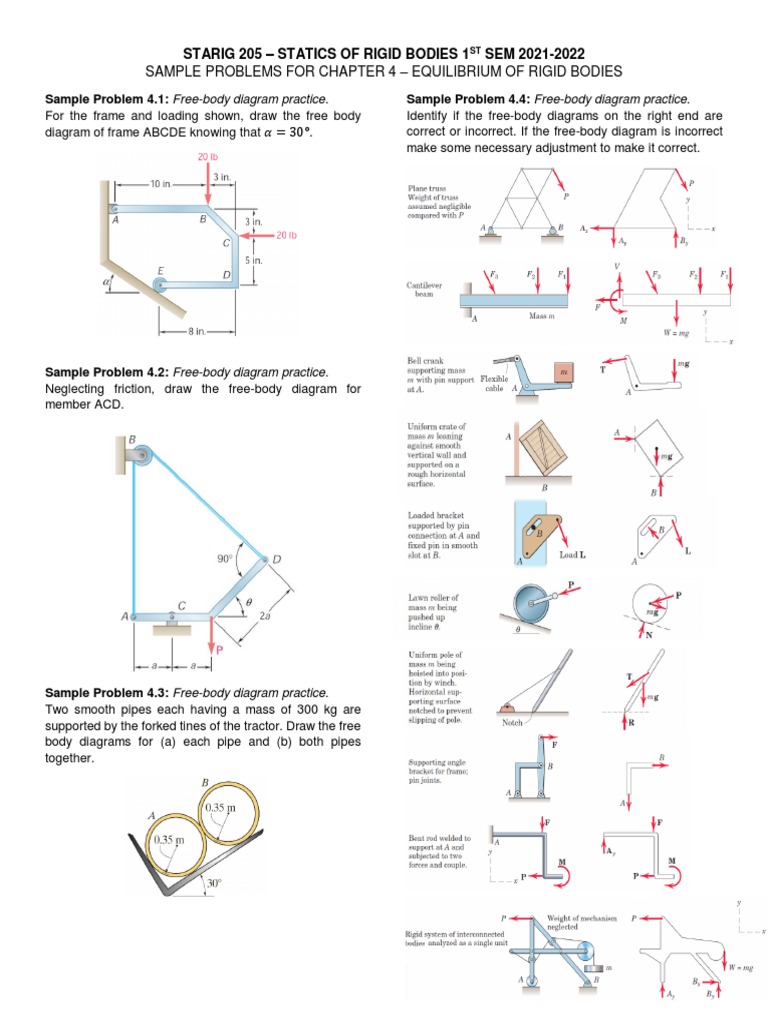 Starig 205 - Chapter 4 (2D) Problems | PDF | Tension (Physics) | Friction