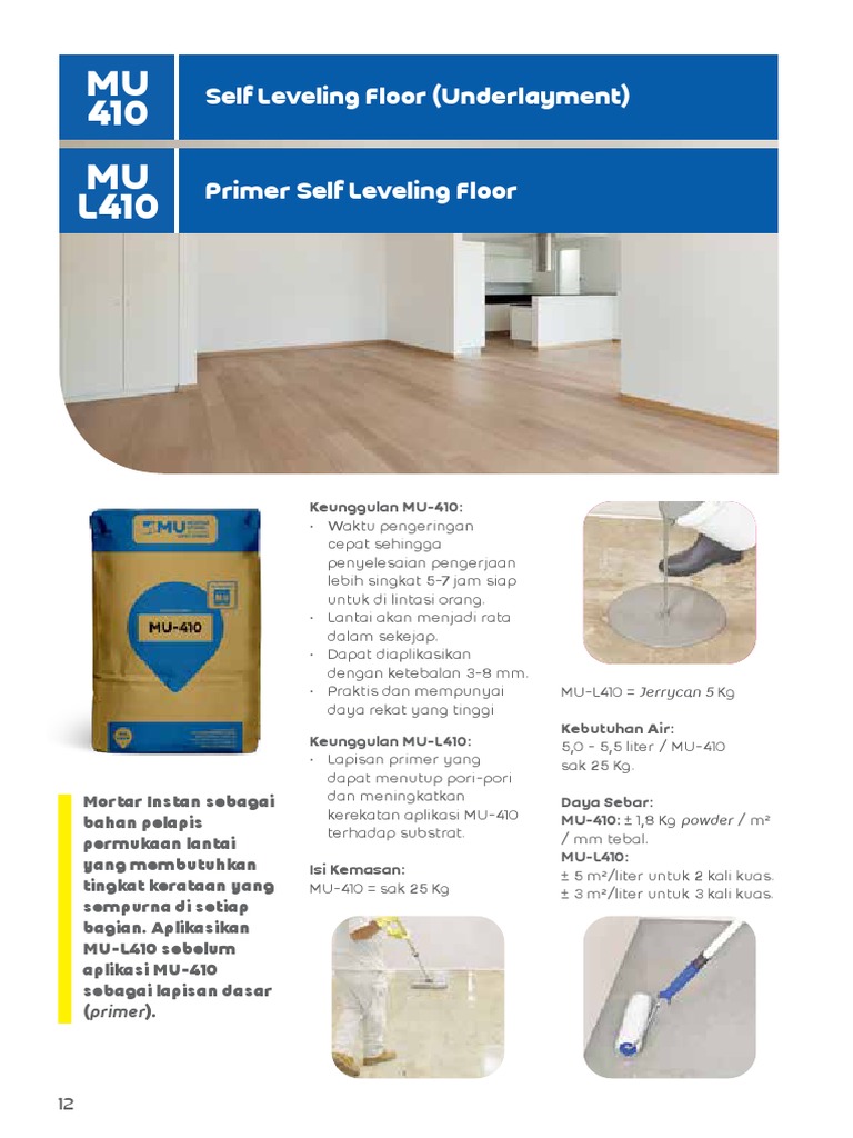 MU-410 Self Leveling Floor (Underlayment) MU L410 Primer Self Leveling ...