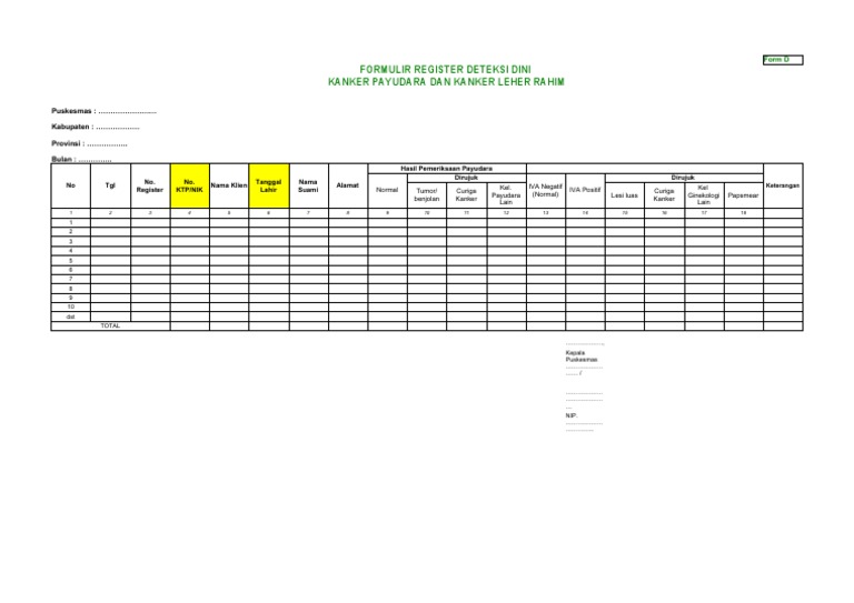 FORM REGISTRASI IVA Dan SADANIS | PDF