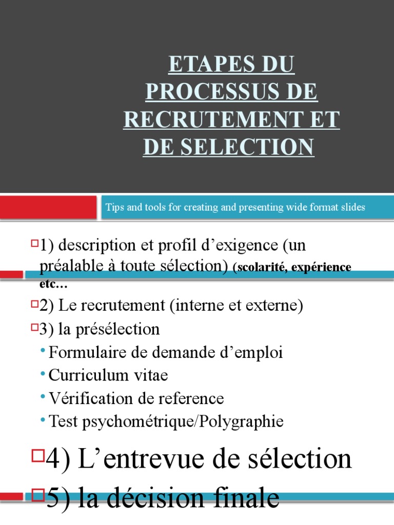 Etapes Du Processus de Recrutement | PDF Etapes Du Processus de Recrutement | PDF