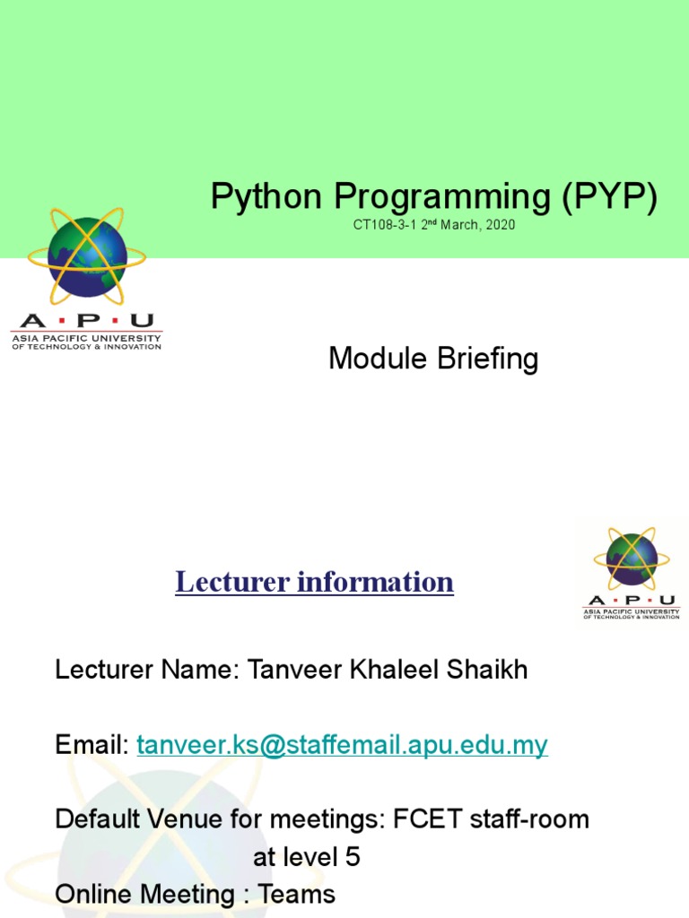 01- Module Briefing | PDF | Computer Programming | Computing
