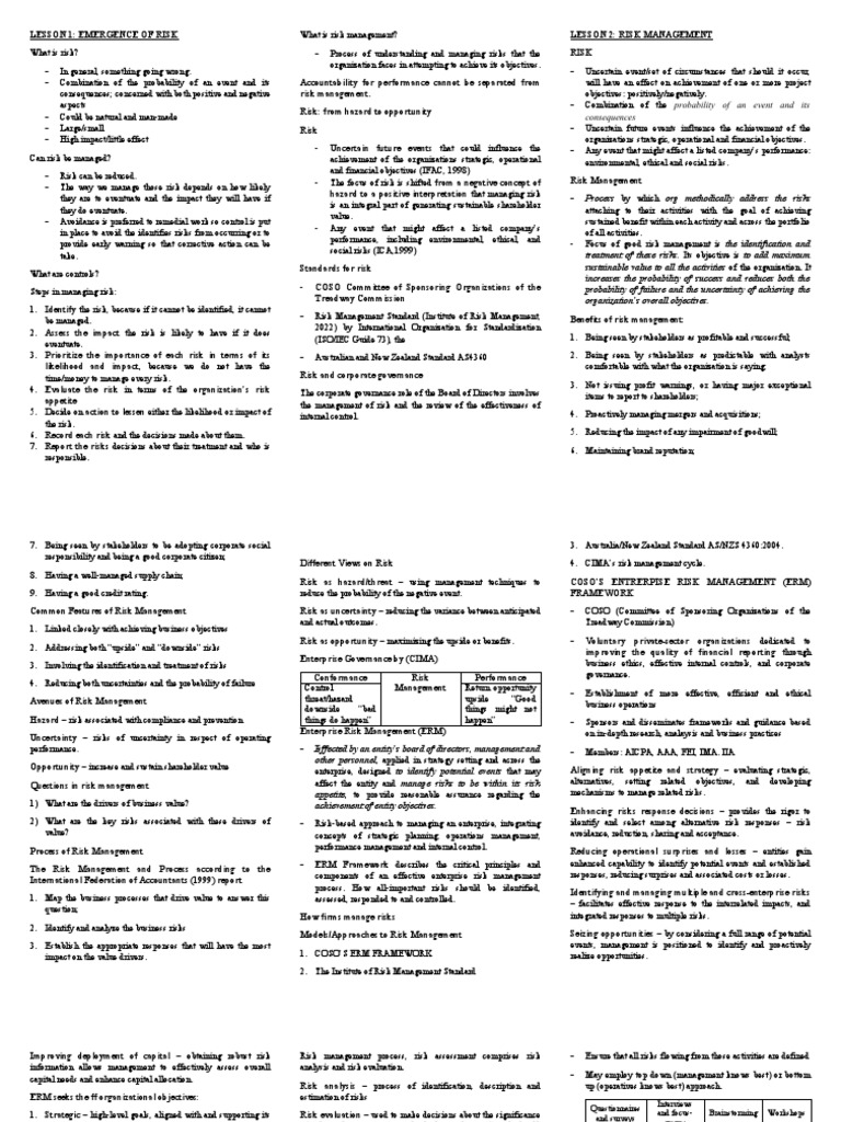 Gbri Unit3 Quiz | PDF | Risk | Risk Management