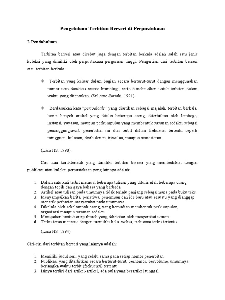 Pengelolaan Terbitan Berseri Di Perpustakaan | PDF