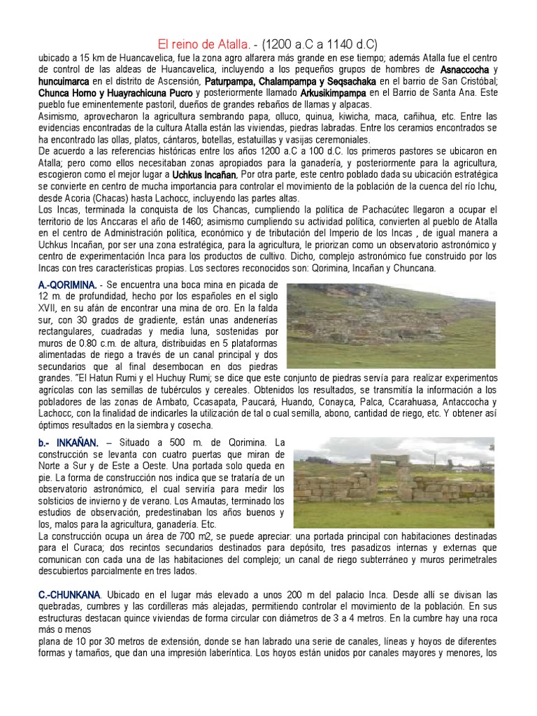 El Reino de Atalla | PDF | Imperio Inca | Agricultura