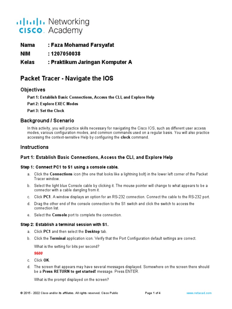 Exploring Cisco Ios Commands And Modes Through Clock Configuration