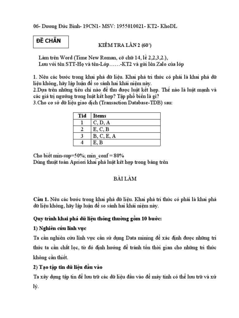 06 DươngĐ Cbình 19CN1 KT2 KhoDL | PDF