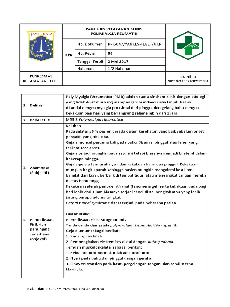 047 PPK Polimialgia Reumatik | PDF | Sains & Matematika