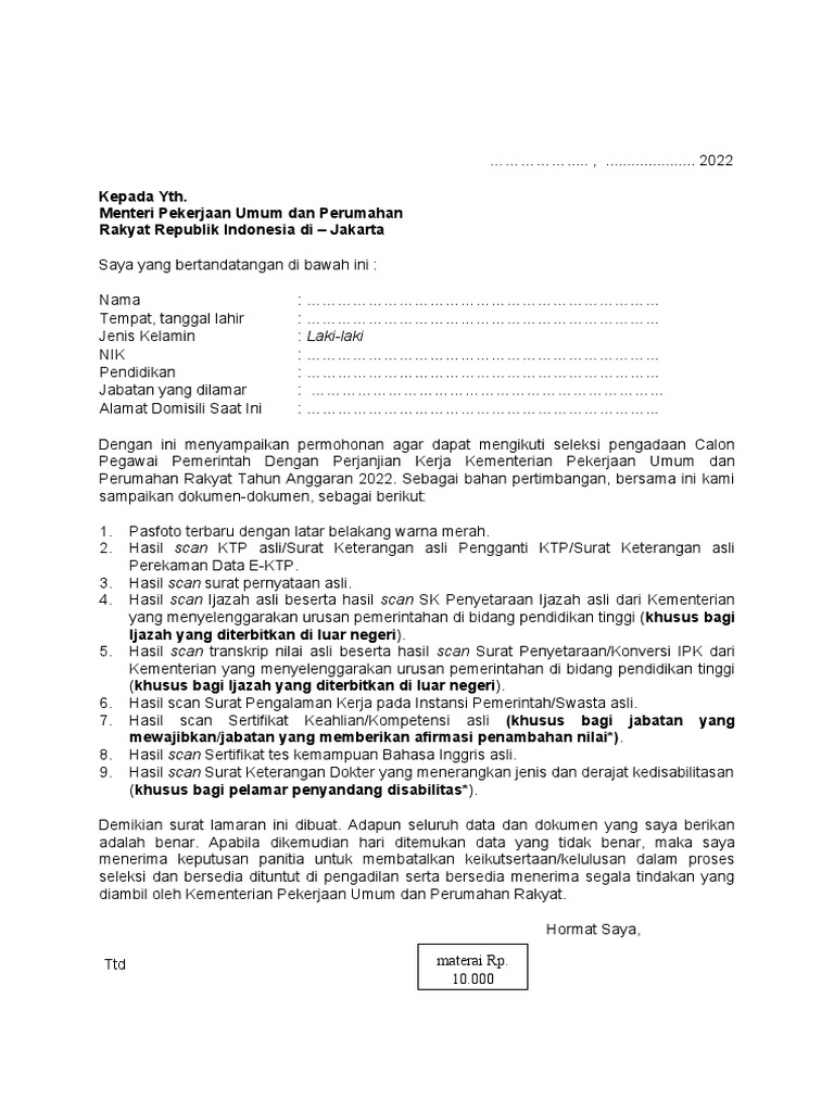 Dokumen PPPK Pupr | PDF