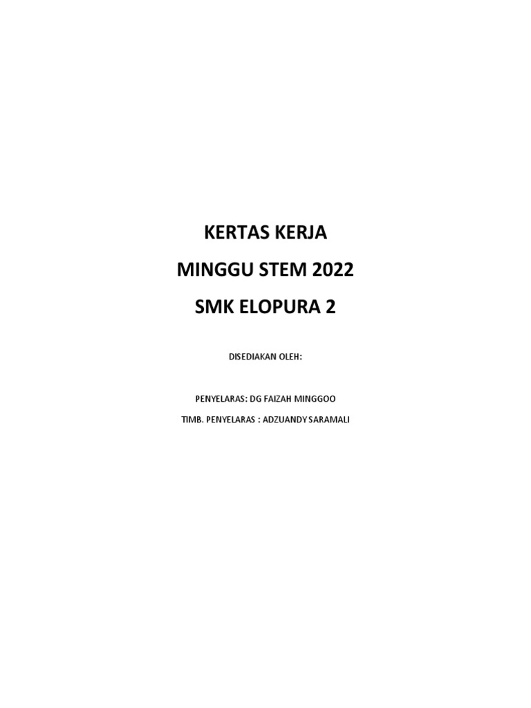 Kertas Kerja Minggu Stem 2022 - 1ST | PDF