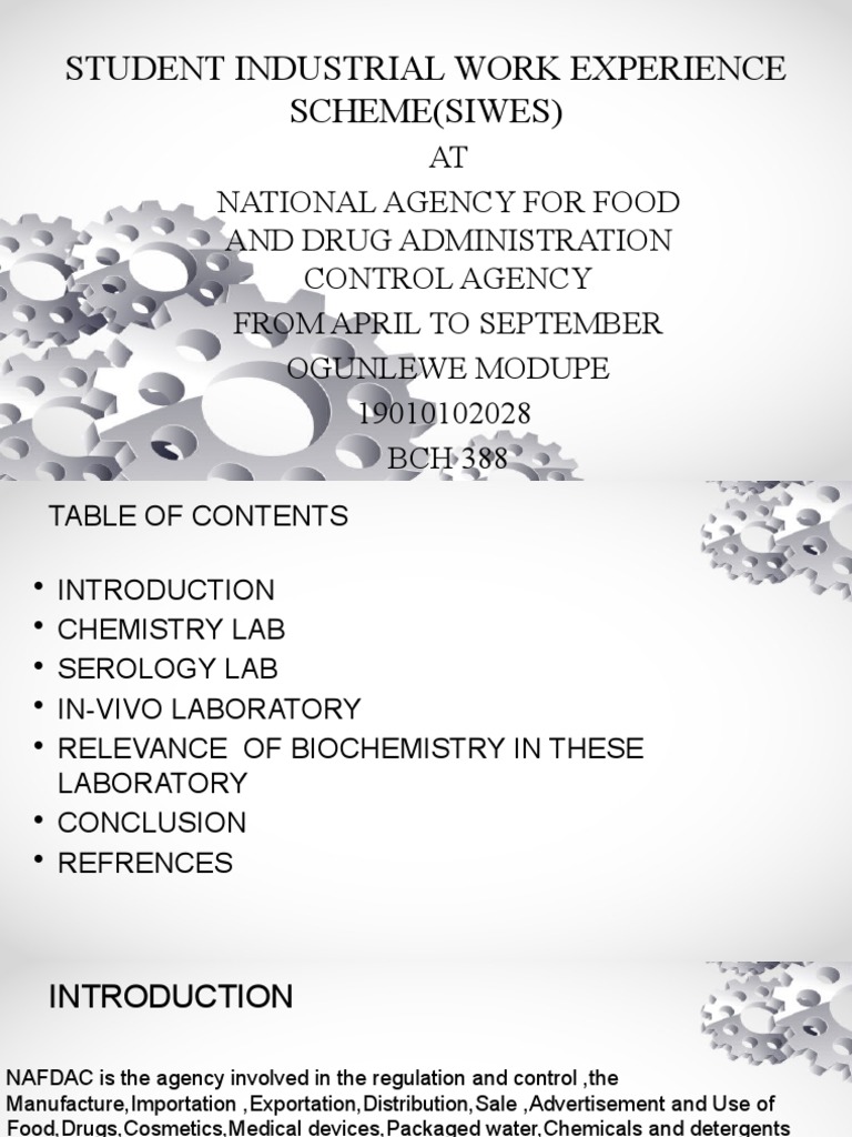 Siwes Presentation Modupe | PDF | Ph | Chemistry