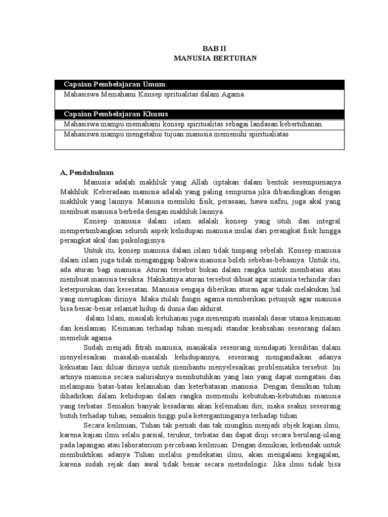 Bab 2 Ketuhanan | PDF