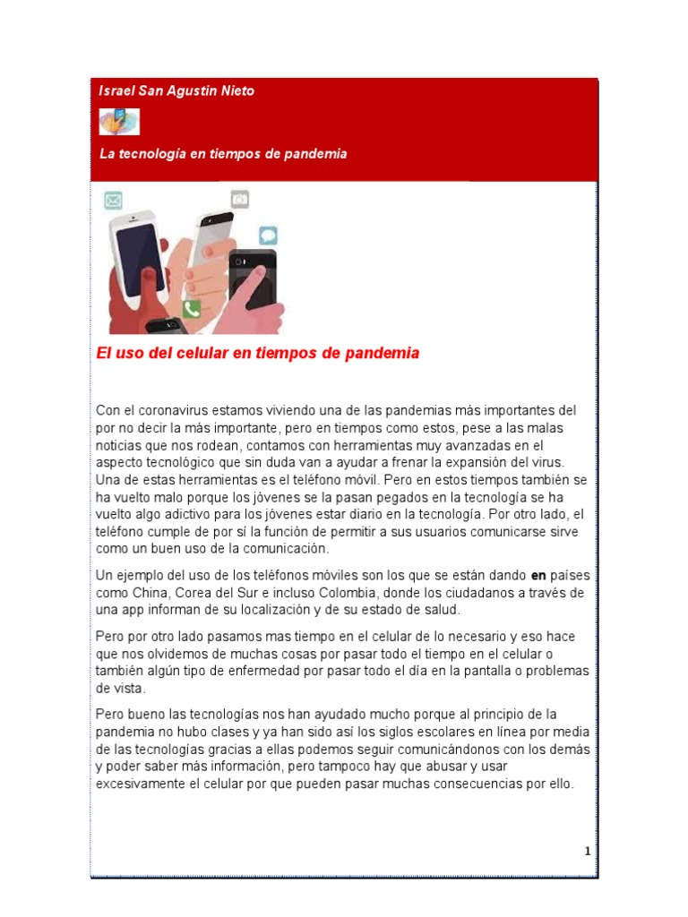 El Uso Del Celular en Tiempos de Pandemia | PDF