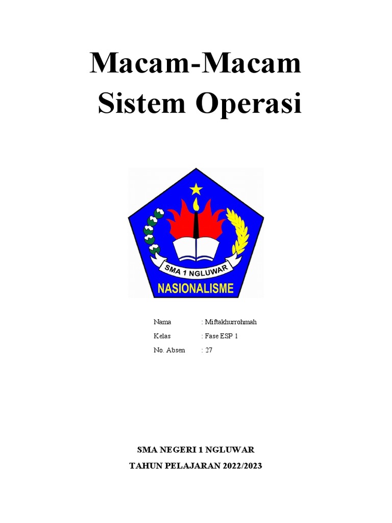 Macam-Macam Sistem Operasi | PDF Macam-Macam Sistem Operasi | PDF