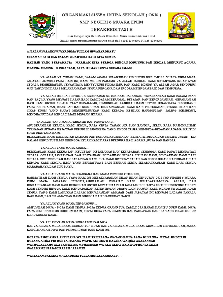 Doa Pelantikan | PDF