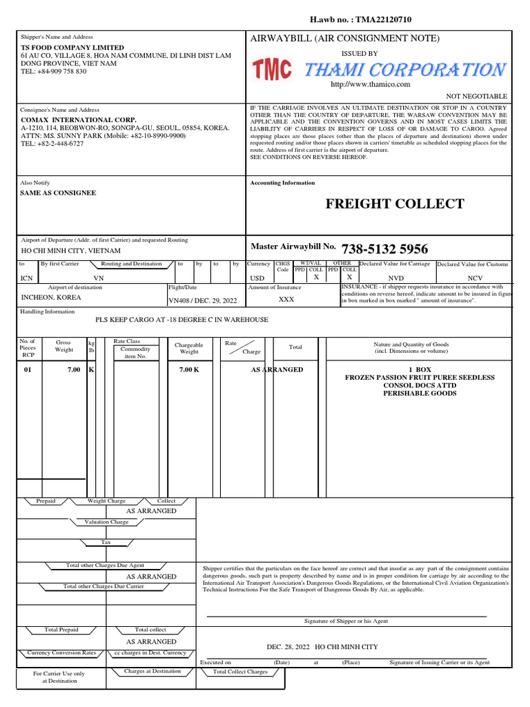 Draft Awb | PDF | Trade | Transport