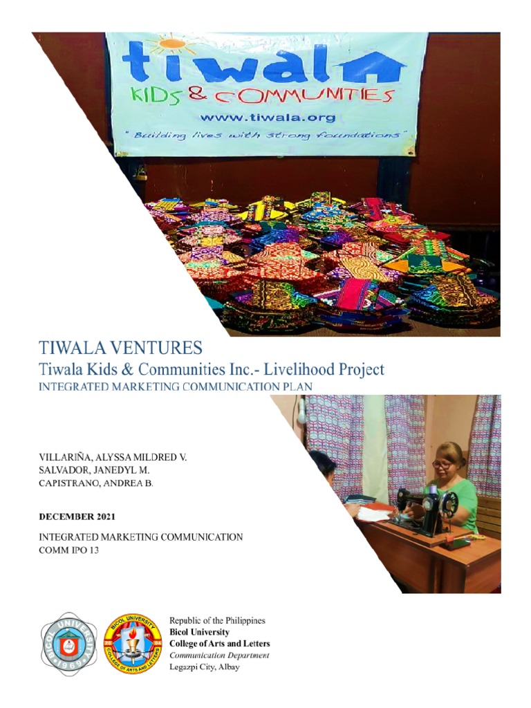 IMC Plan For Tiwala Ventures Capistrano Salvador Villariña - Docx 1 ...